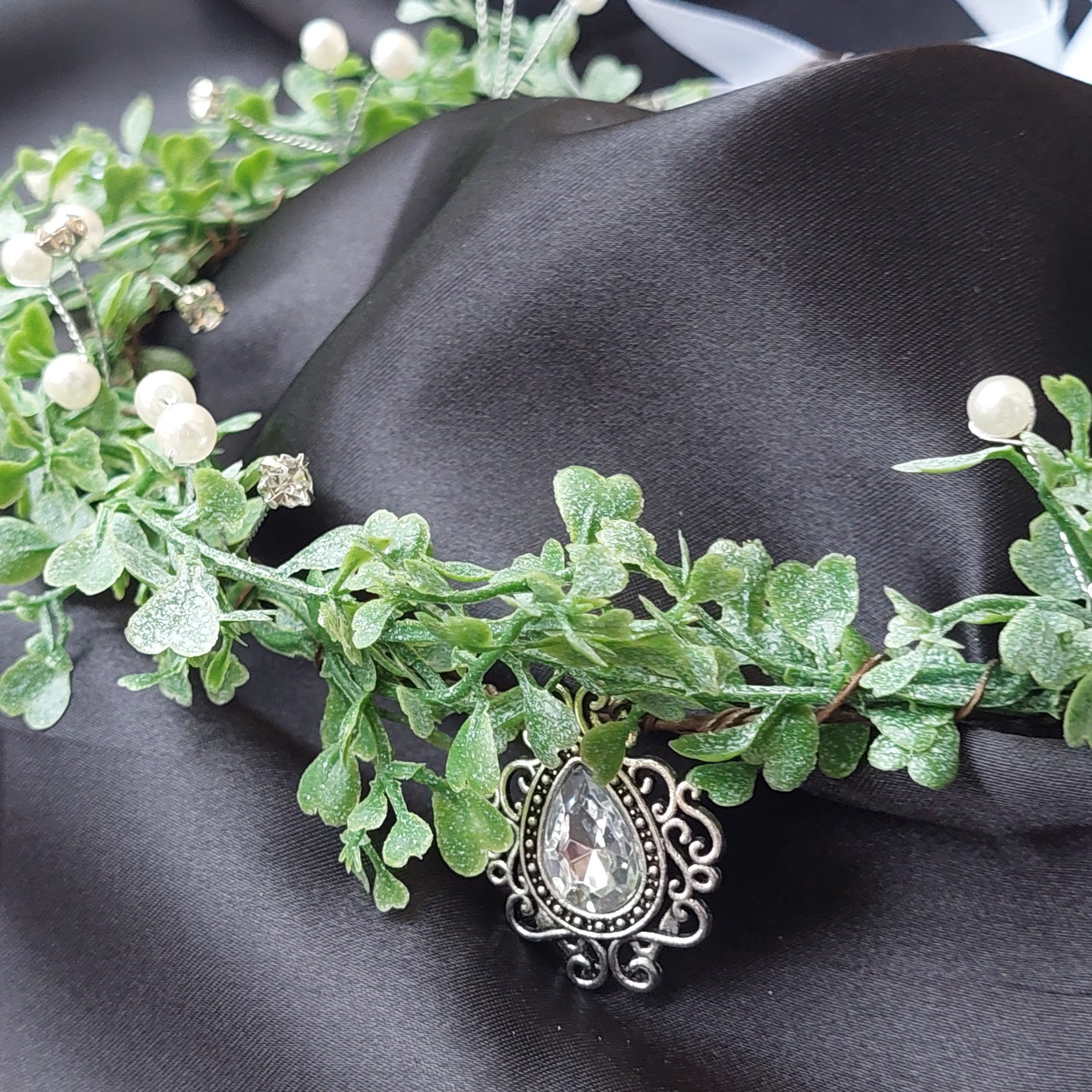 Elven Flower Crown with Crystals - Fairy Fantasy Cosplay Headpiece ...