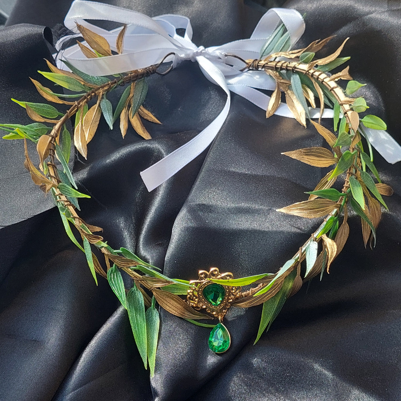 Elven Flower Crown with Crystals - Fairy Fantasy Cosplay Headpiece ...