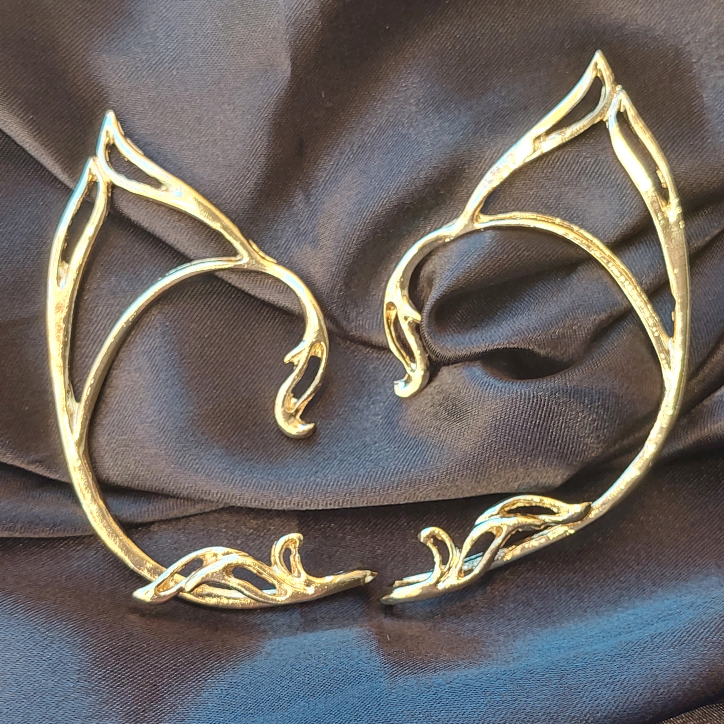 Elven Ear Cuffs Gold Silver – Fantasy Elf Jewelry No Piercing | Angelenade