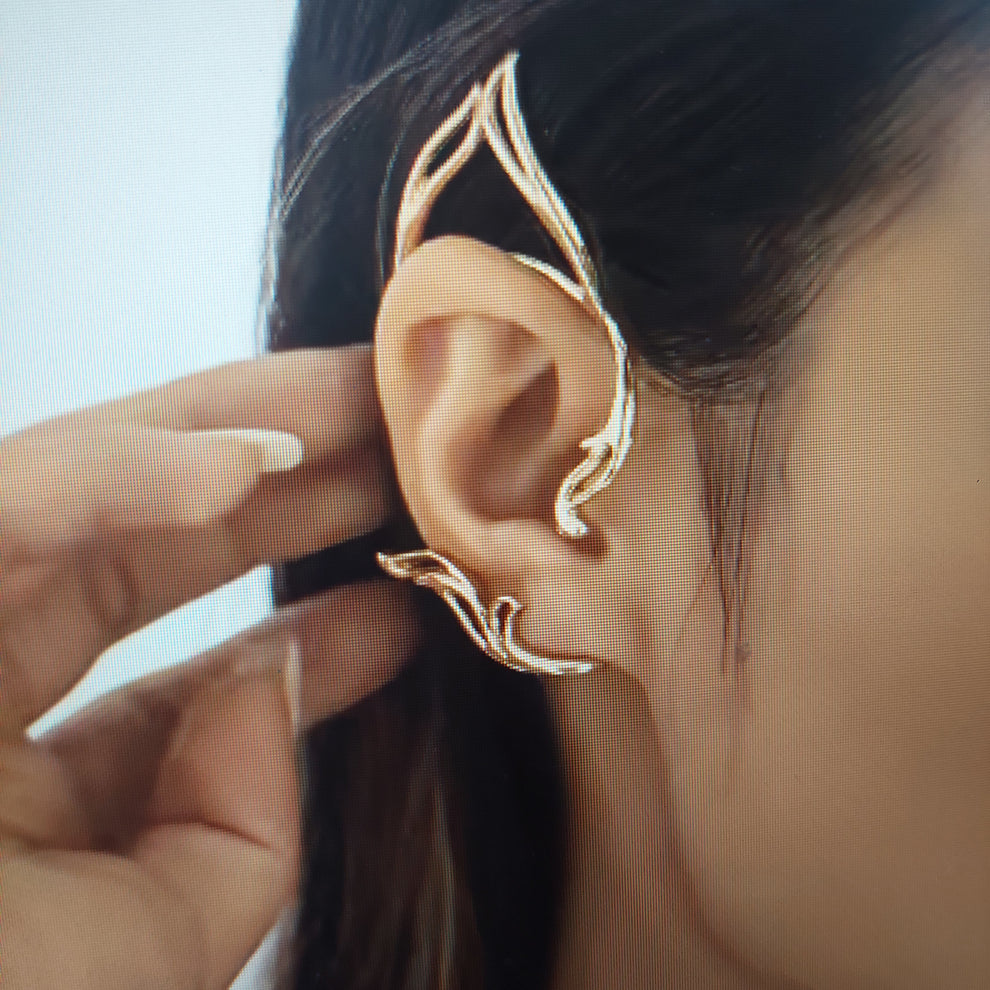 Elven Ear Cuffs Gold Silver – Fantasy Elf Jewelry No Piercing | Angelenade