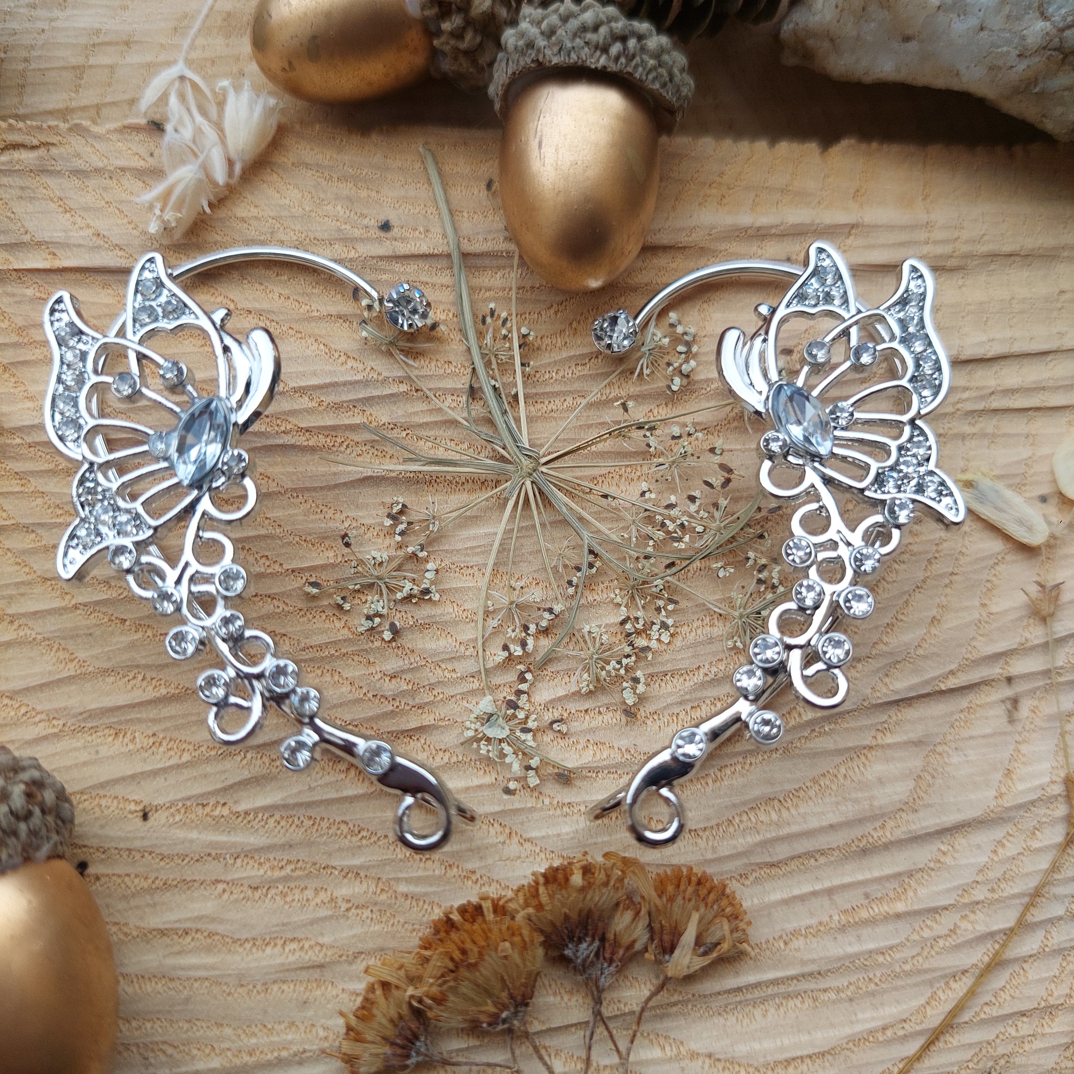 Silver Elf Ear Cuffs - Non-Piercing Fantasy Jewelry Pair | Angelenade