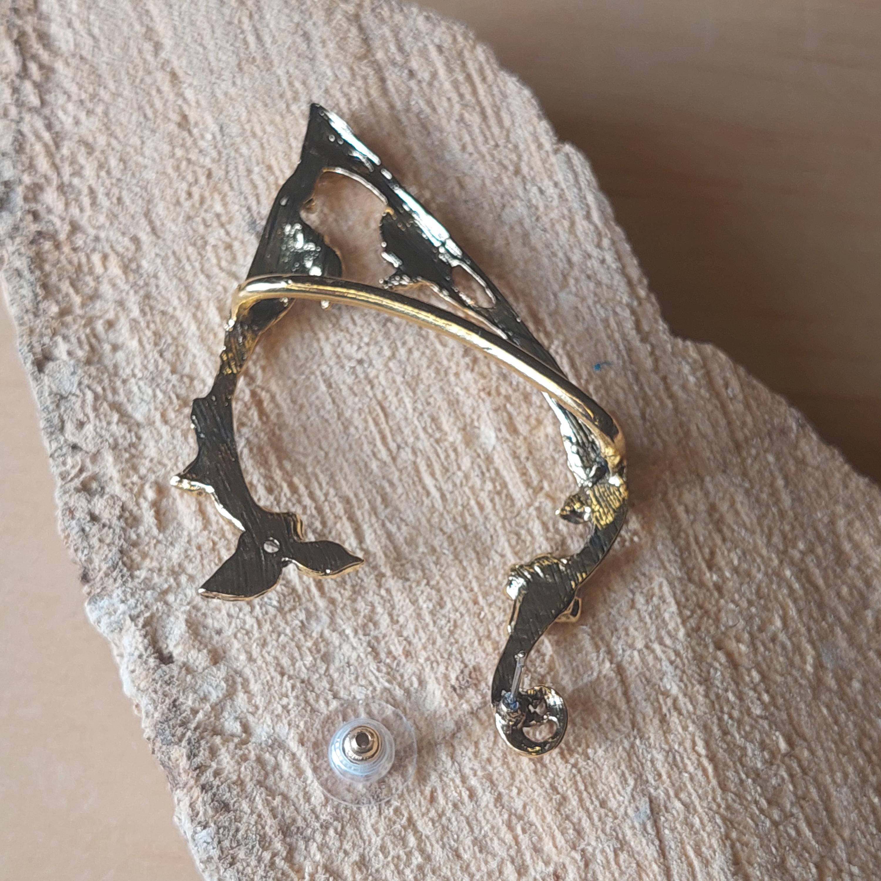 Elven Set – Rose Flower Crown & Golden Ear Cuffs | Fantasy Jewelry ...