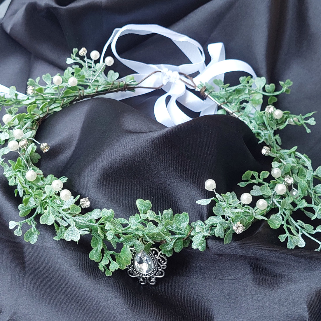 Elven Flower Crown with Crystals - Fairy Fantasy Cosplay Headpiece ...