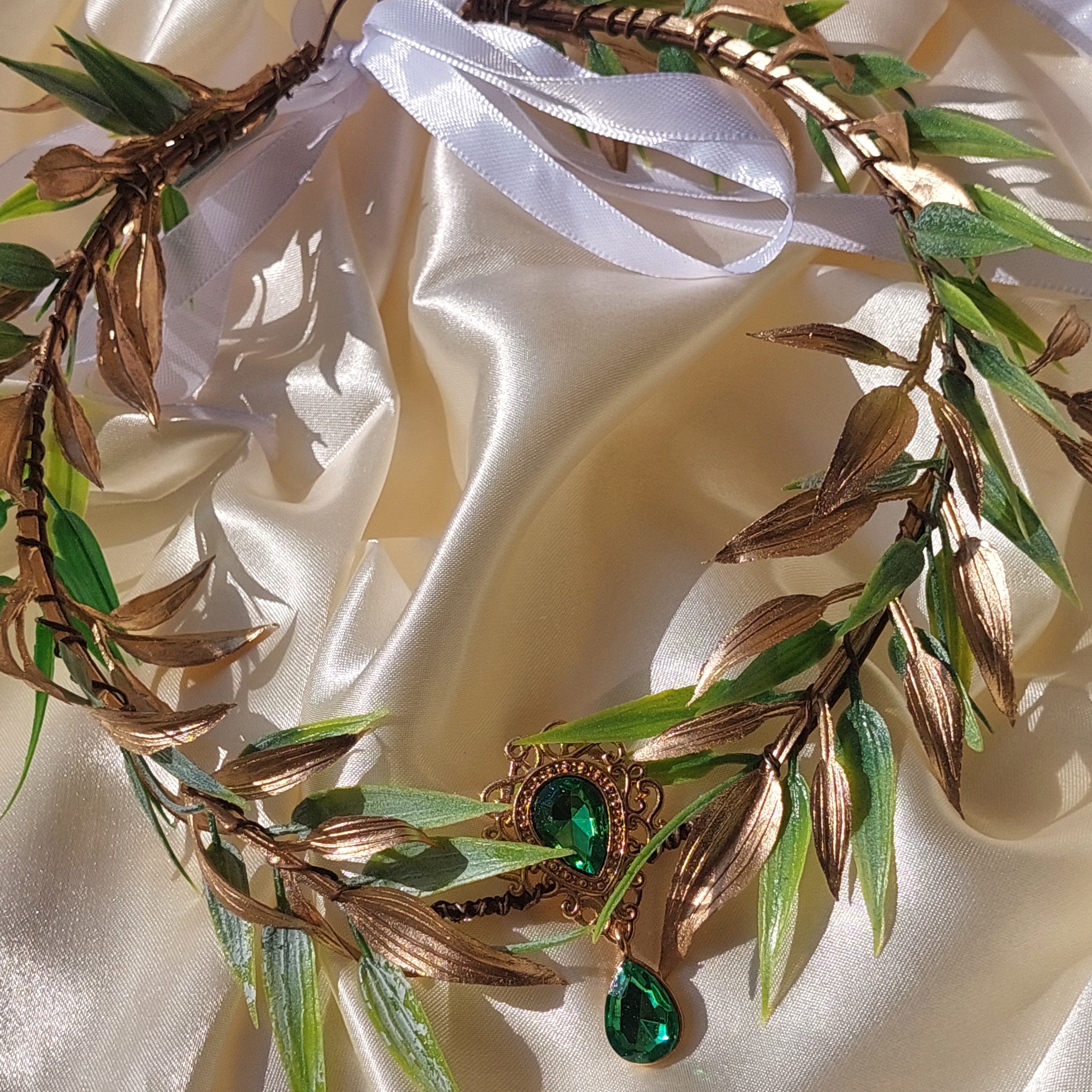 Elven Flower Crown with Crystals - Fairy Fantasy Cosplay Headpiece ...