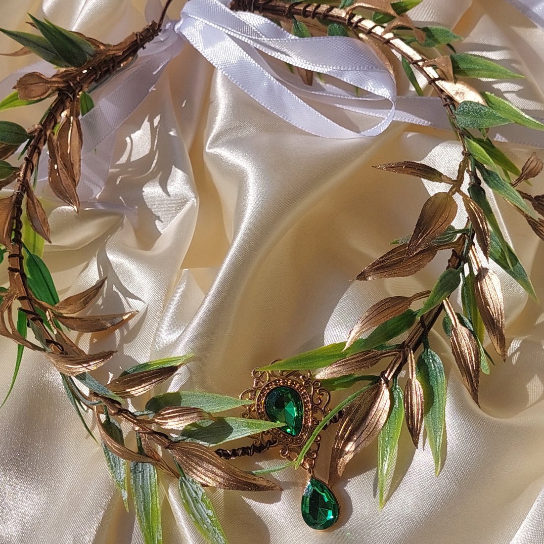 Elven Flower Crown with Crystals - Fairy Fantasy Cosplay Headpiece ...